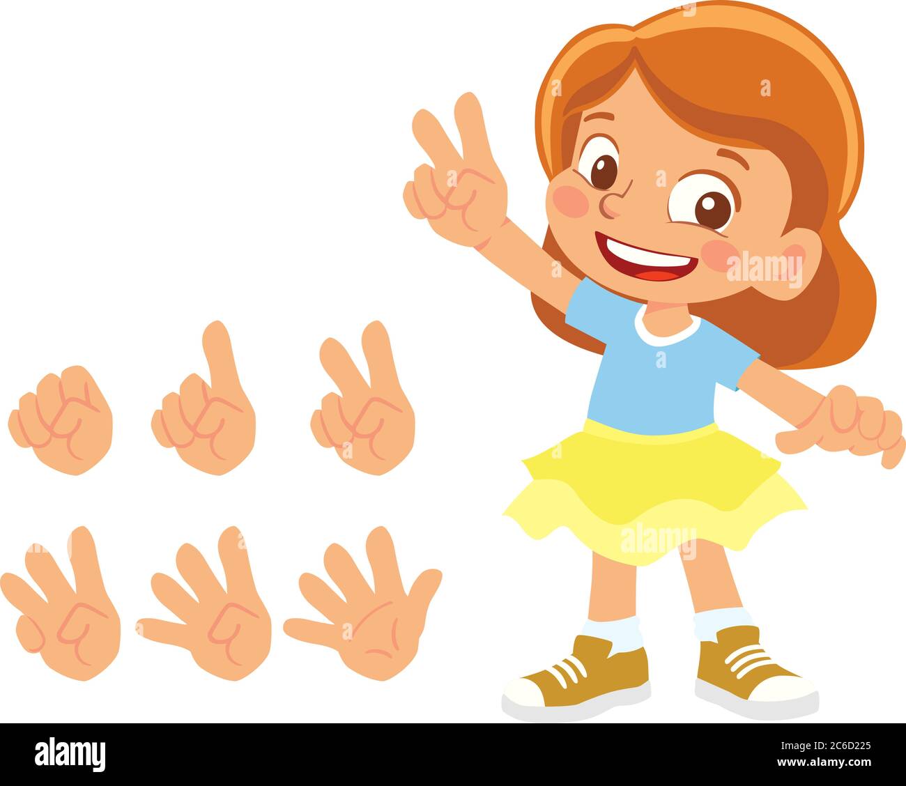 Fingers show numbers. Girl finger count Stock Vector Image & Art - Alamy