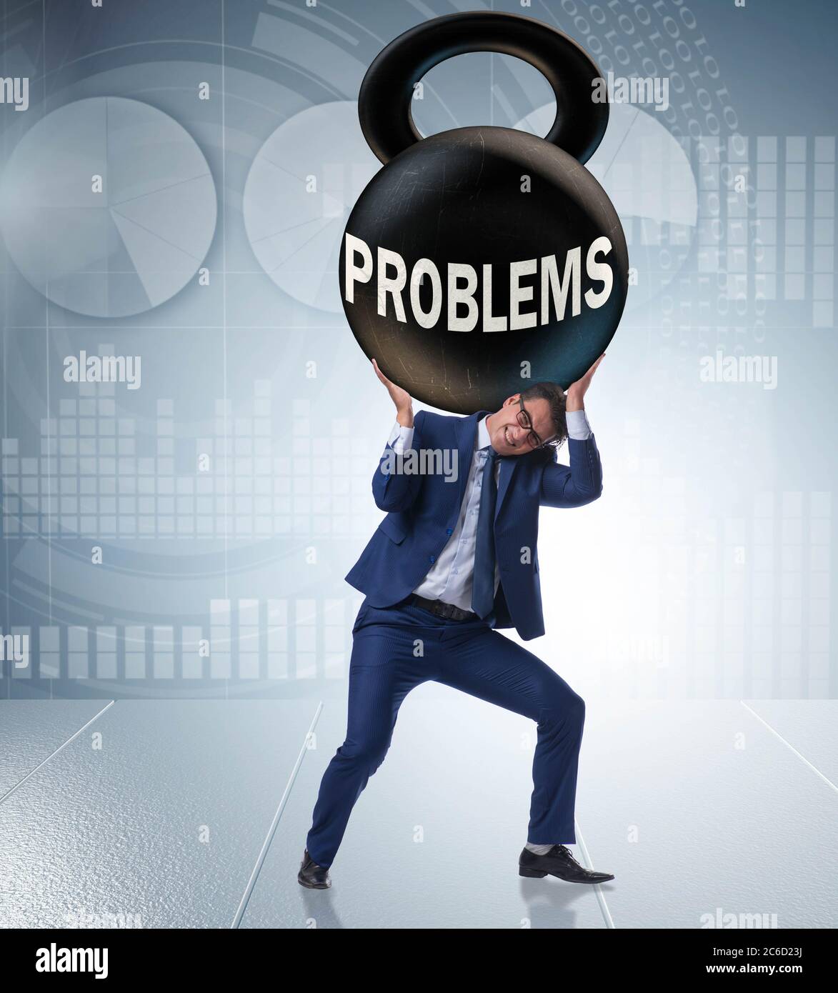 The business problem and challenge concept with businessman Stock Photo ...