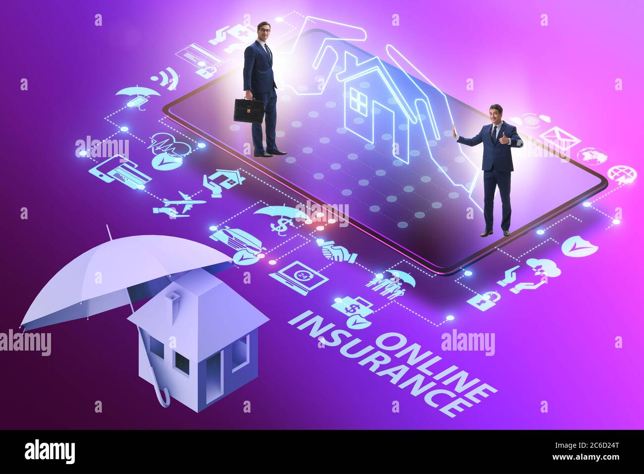Concept of buying insurance online over the internet Stock Photo - Alamy
