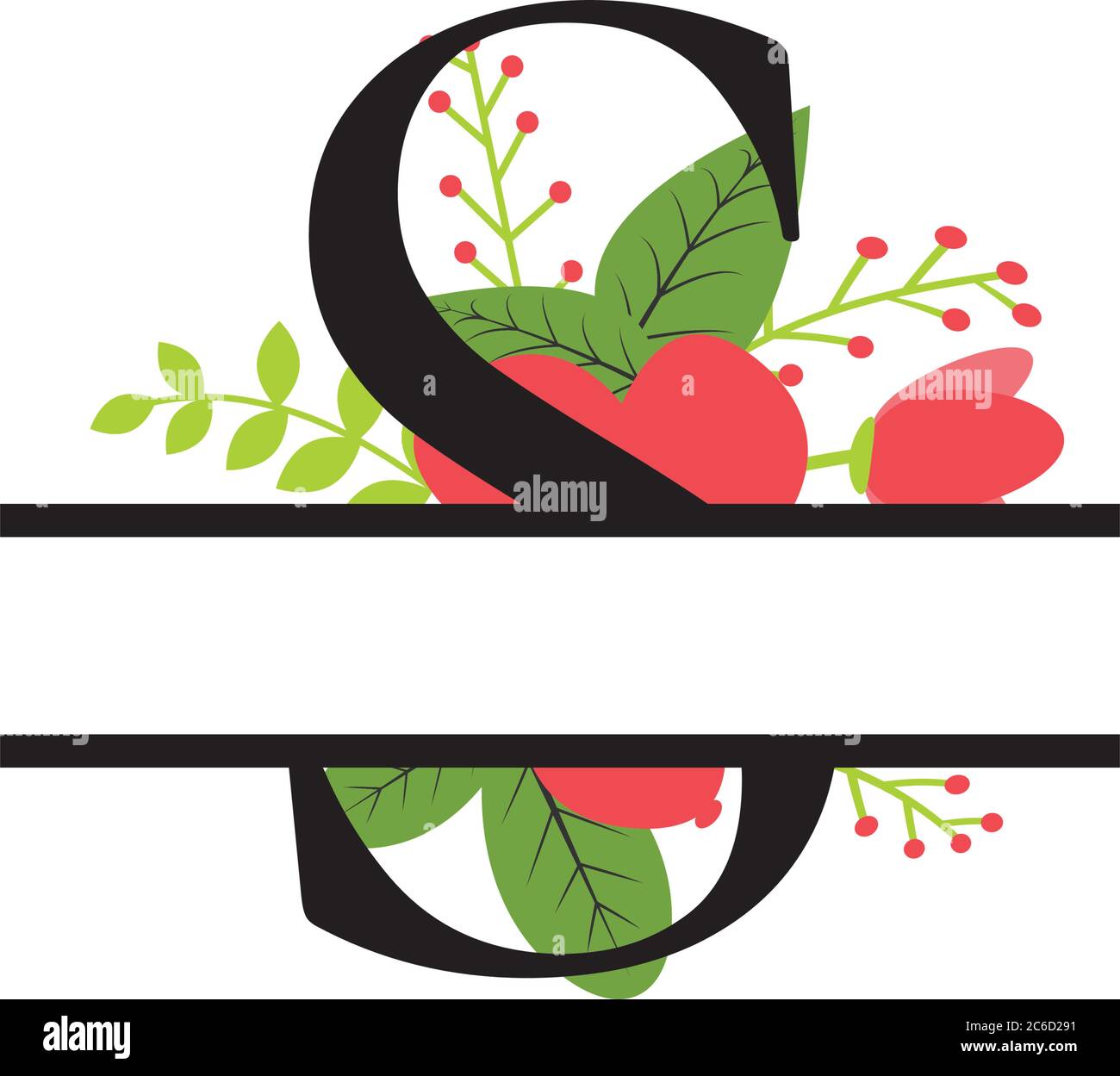 Monogram floral split letter vector design Stock Vector Image & Art - Alamy
