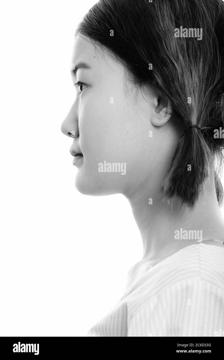 Female Face Profile Black And White