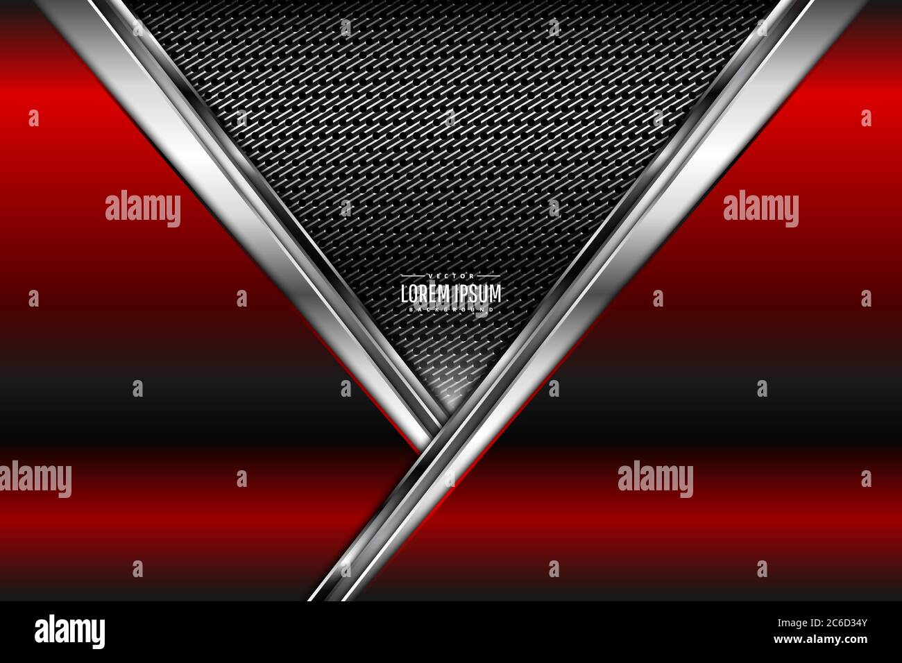 Metallic background.Red and silver with carbon fiber texture.Metal ...
