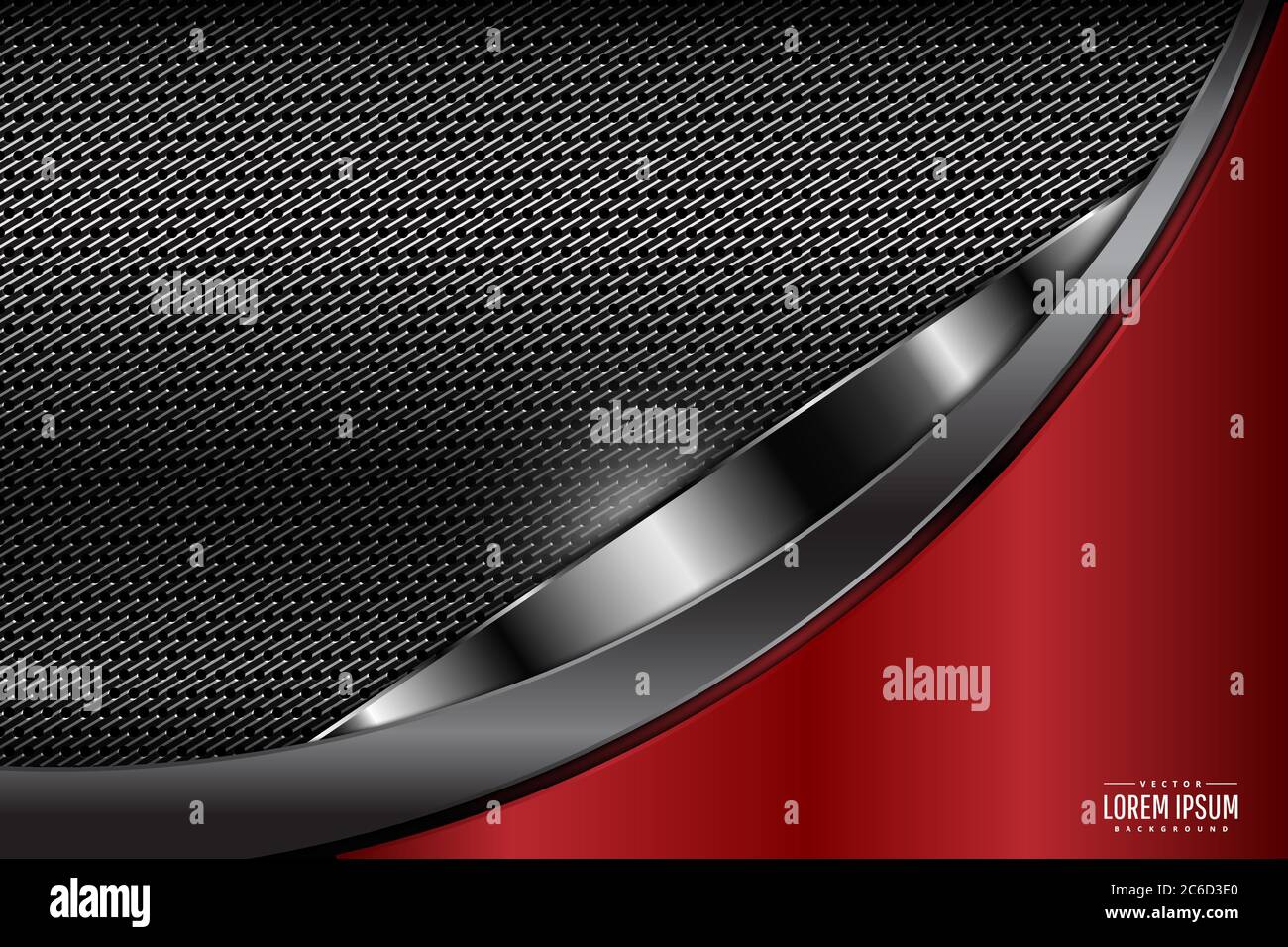 Metallic background.Red and silver with carbon fiber texture.Metal ...