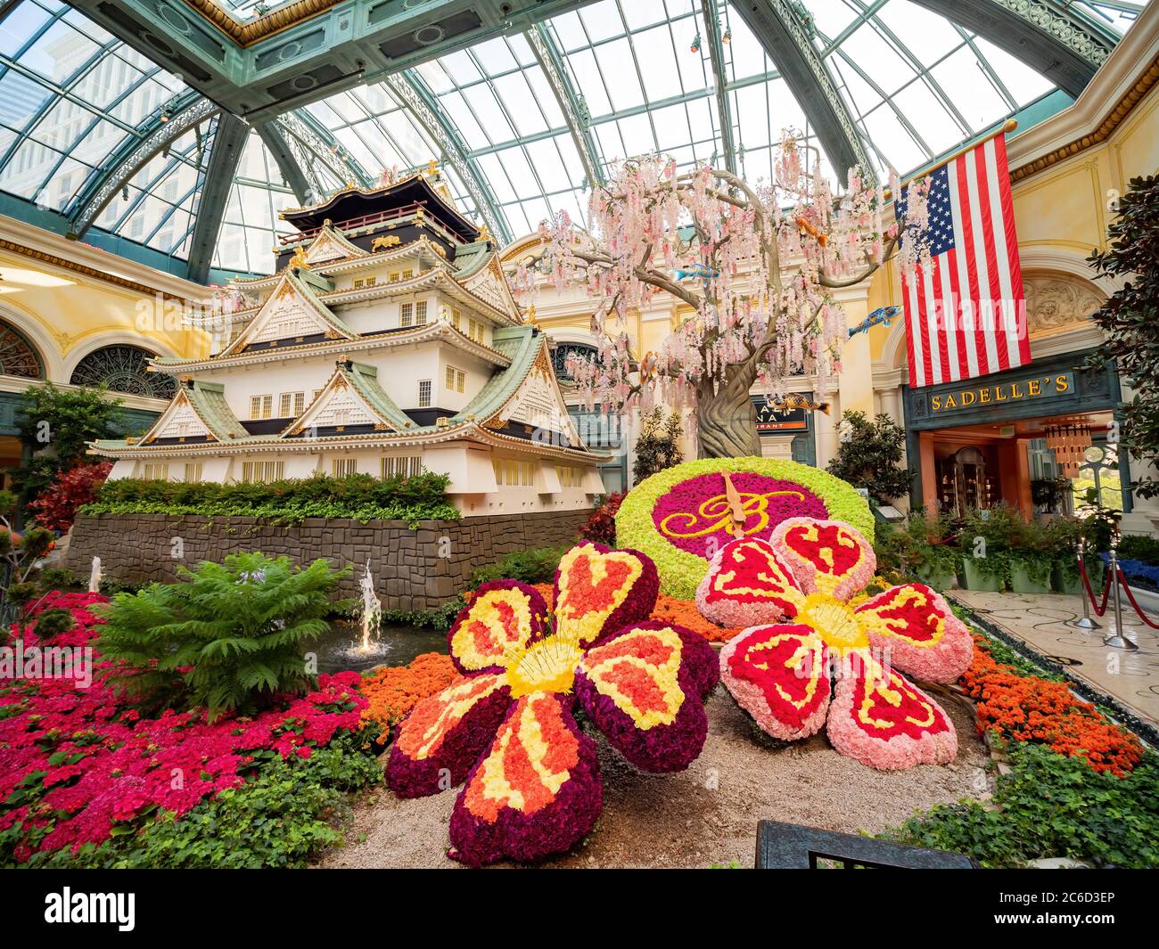 Las Vegas, JUN 30, 2020 -Interior view of the Bellagio Conservatory ...