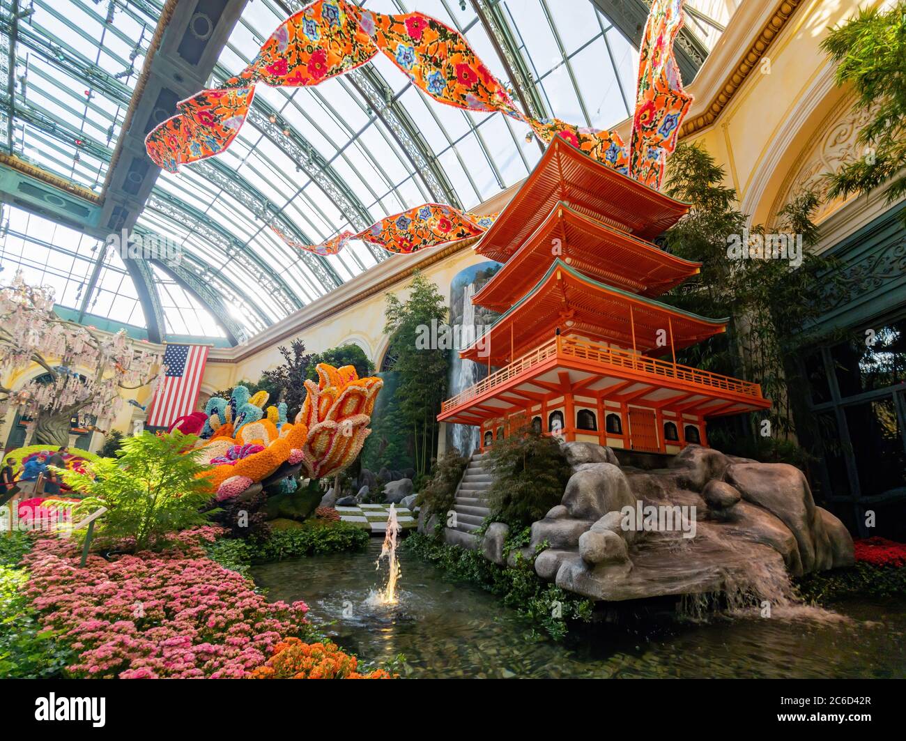 Las Vegas, JUN 30, 2020 -Interior view of the Bellagio Conservatory ...