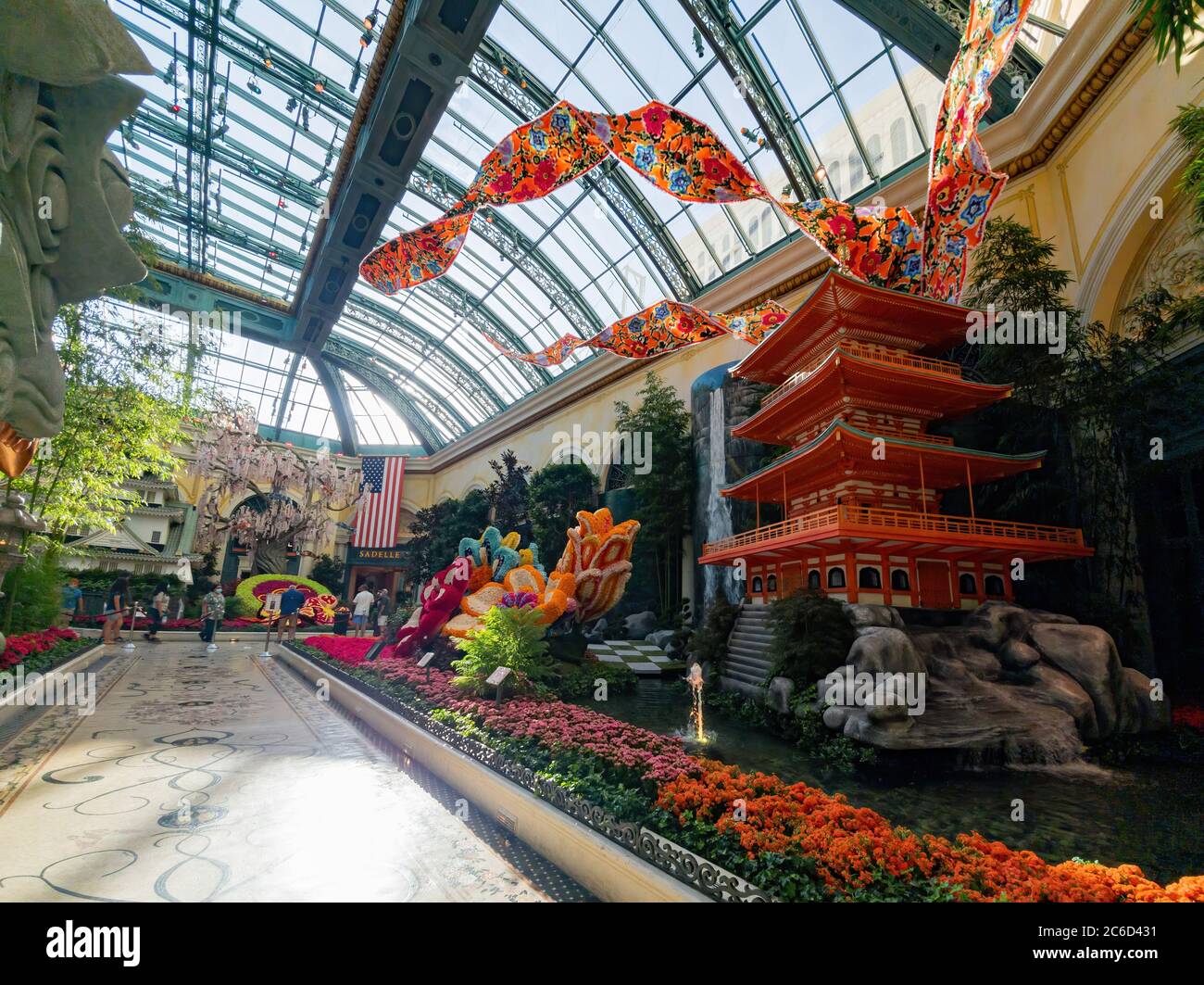 Las Vegas, JUN 30, 2020 -Interior view of the Bellagio Conservatory ...