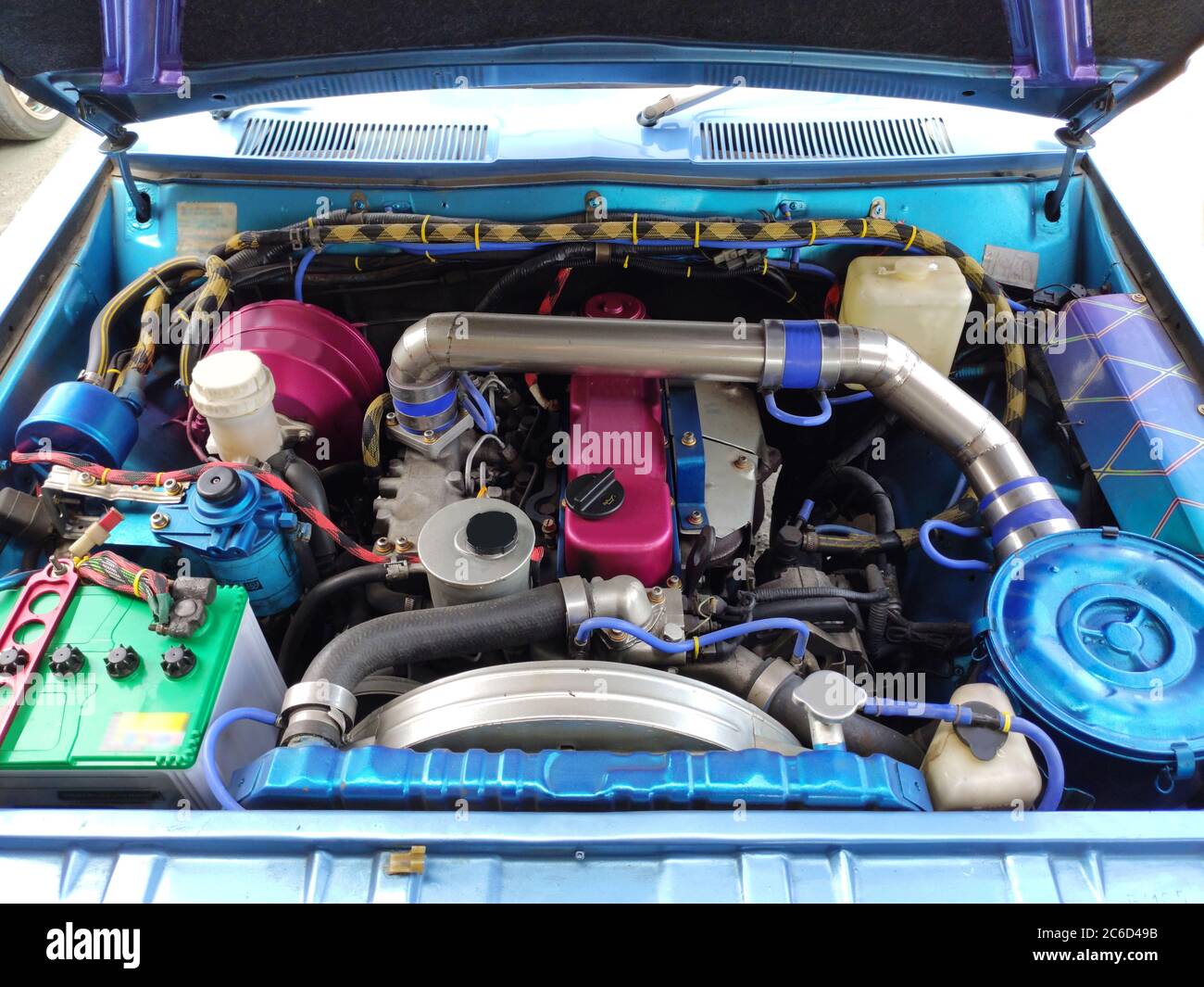 colorful modify engine of the car Stock Photo - Alamy