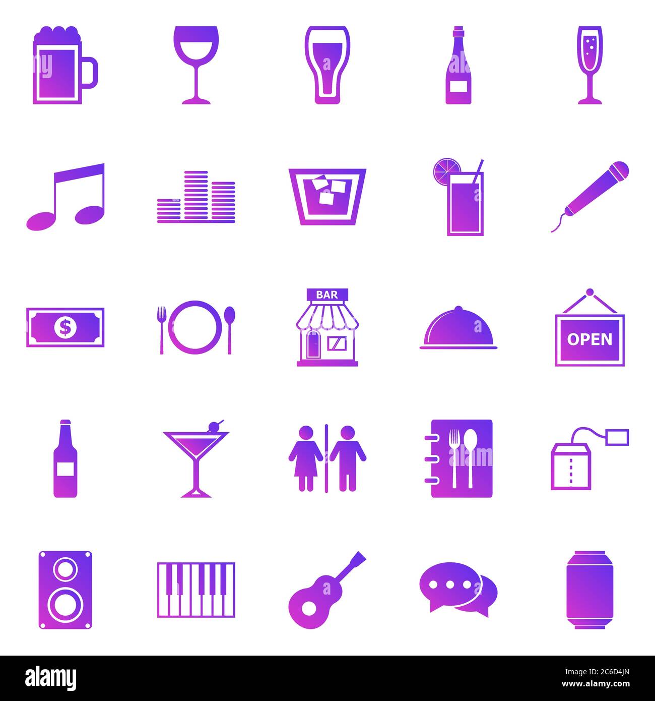 Bar gradient icons on white background, stock vector Stock Vector Image ...