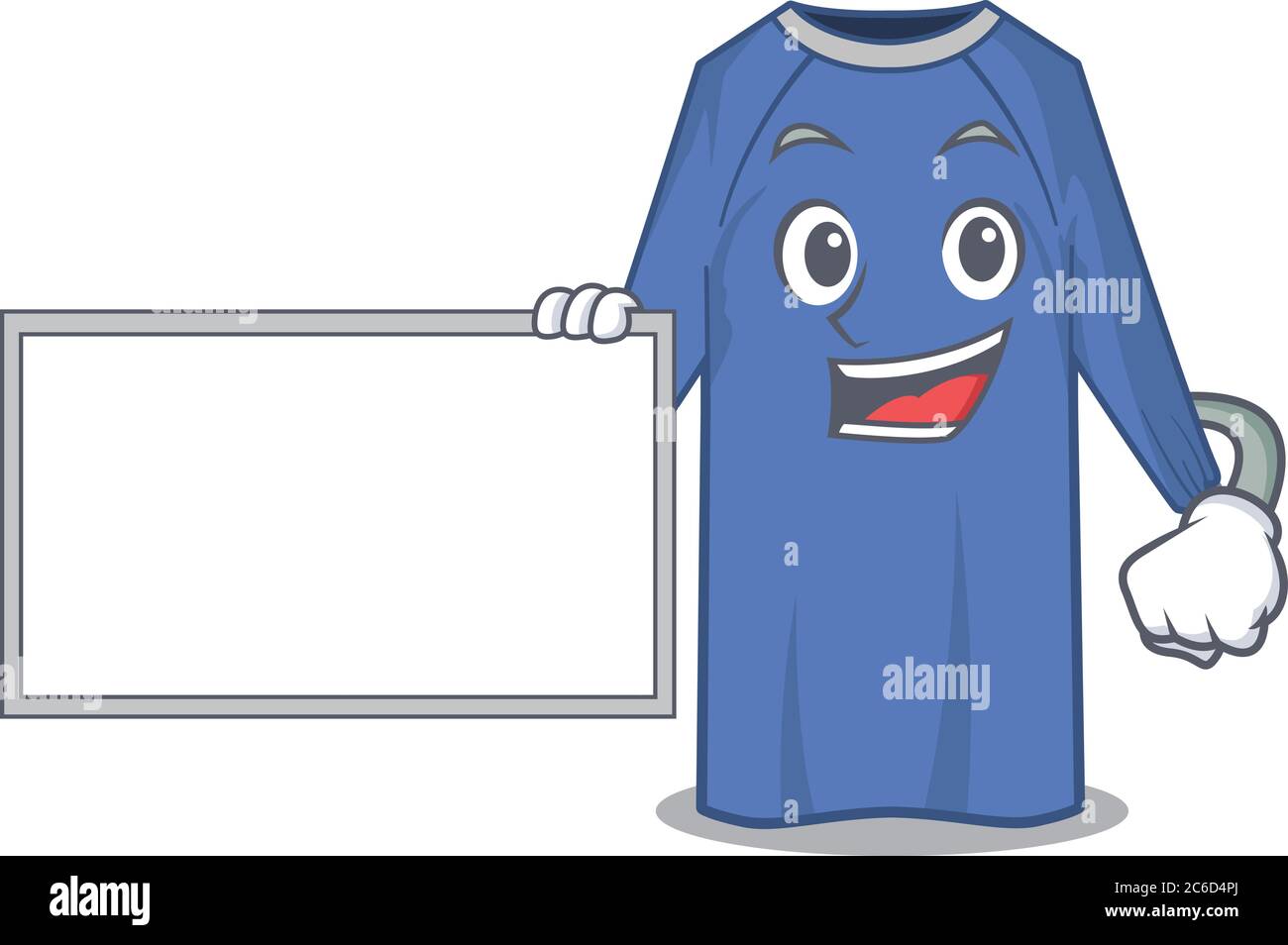 Cartoon character design of disposable clothes holding a board Stock ... Cartoon character design of disposable clothes holding a board Stock ...
