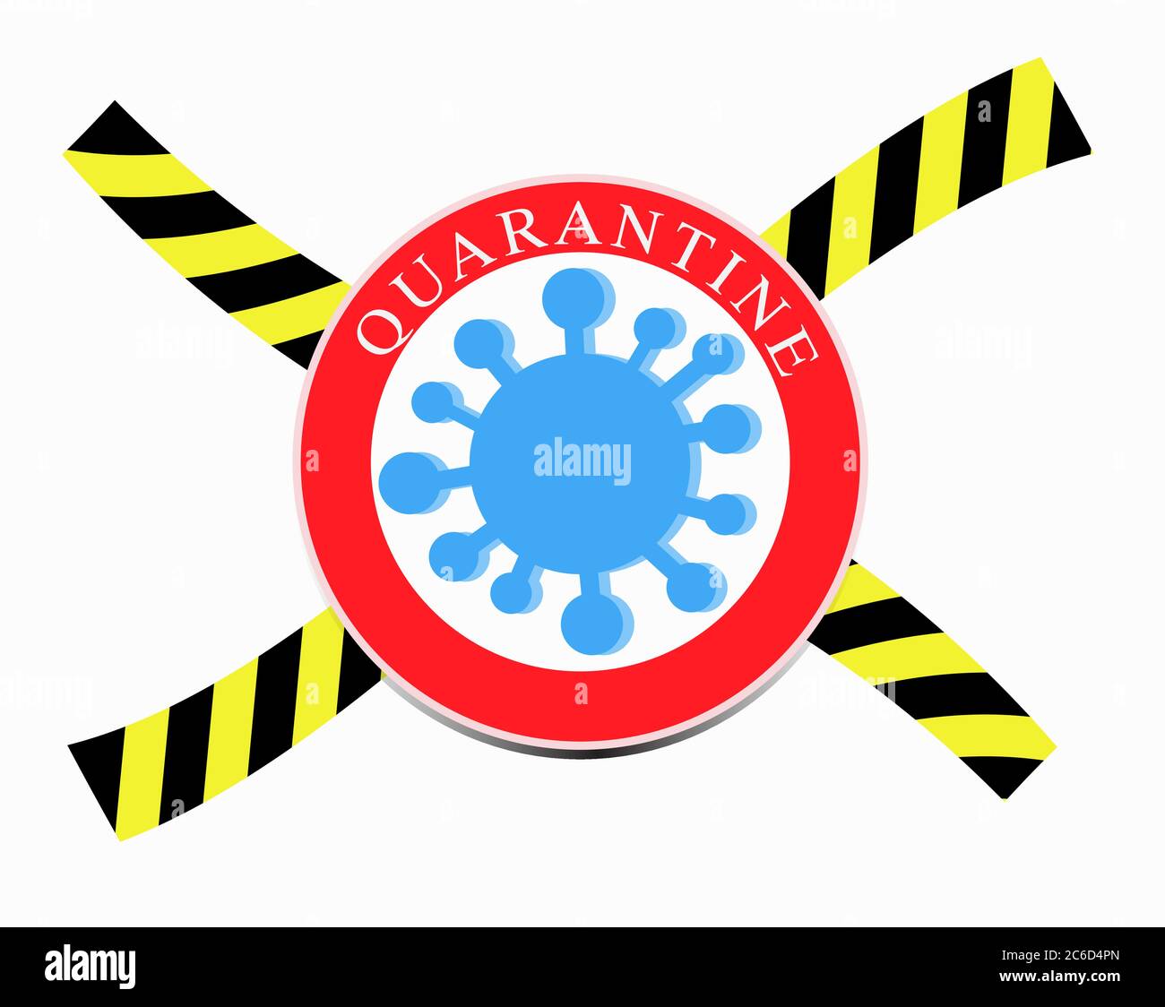 Quarantine emblem. Coronavirus pandemic protection. Isolation from a ...