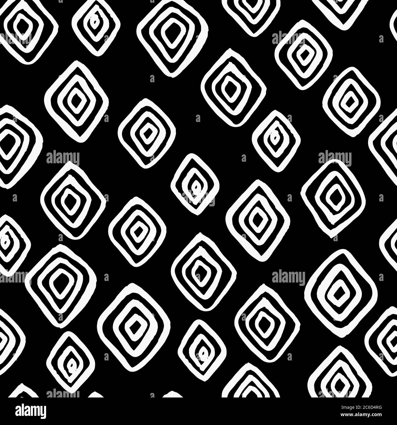 Seamless pattern. White rhombuses on a black background. Monochrome ...