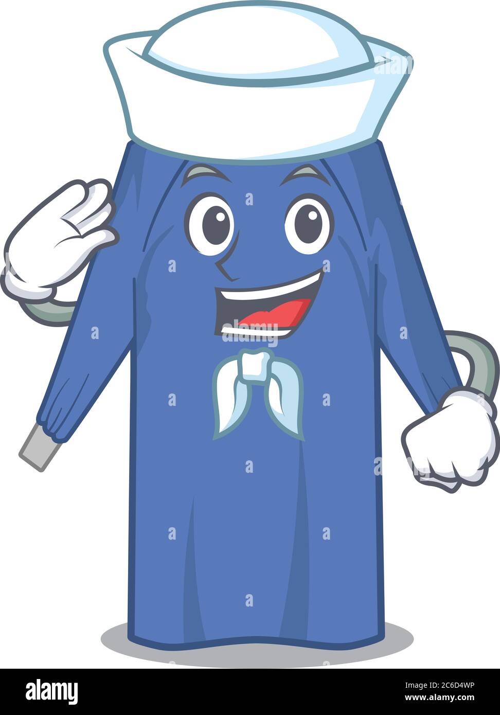 Smiley sailor cartoon character of disposable clothes wearing white hat ...