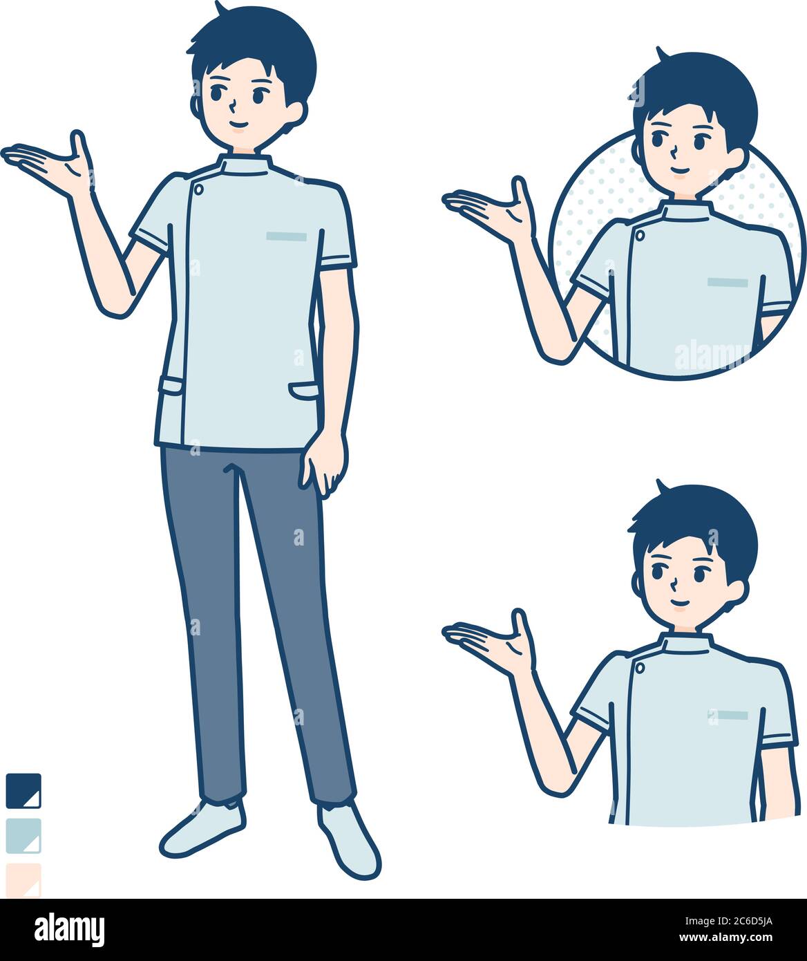 A young nurse man with Explanation image. It's vector art so it's easy ...
