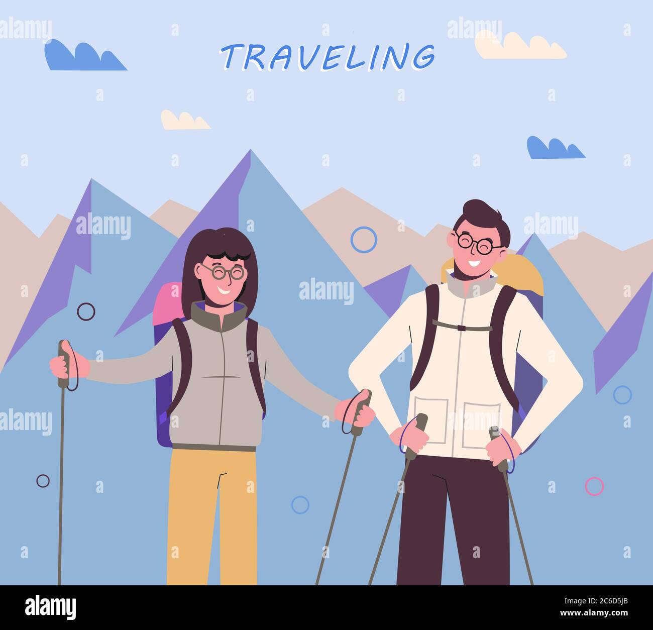 Discovery on a hike Stock Vector Images - Alamy