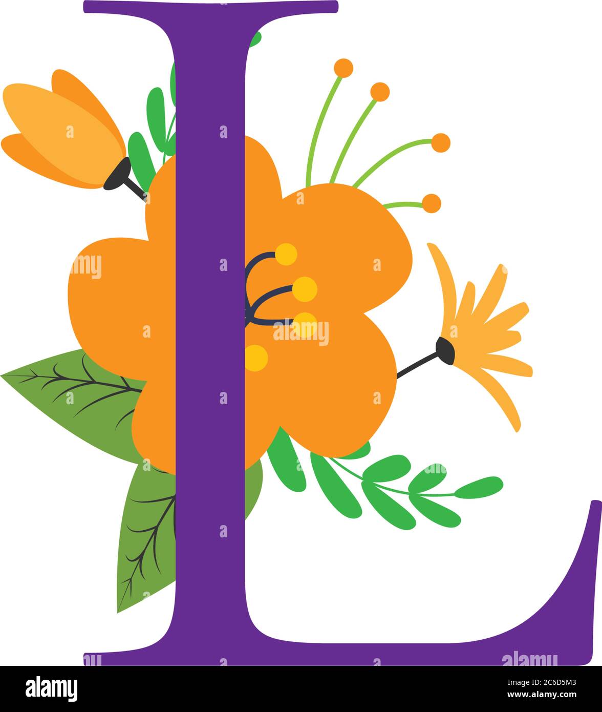Floral alphabet initial vector design Stock Vector Image & Art - Alamy