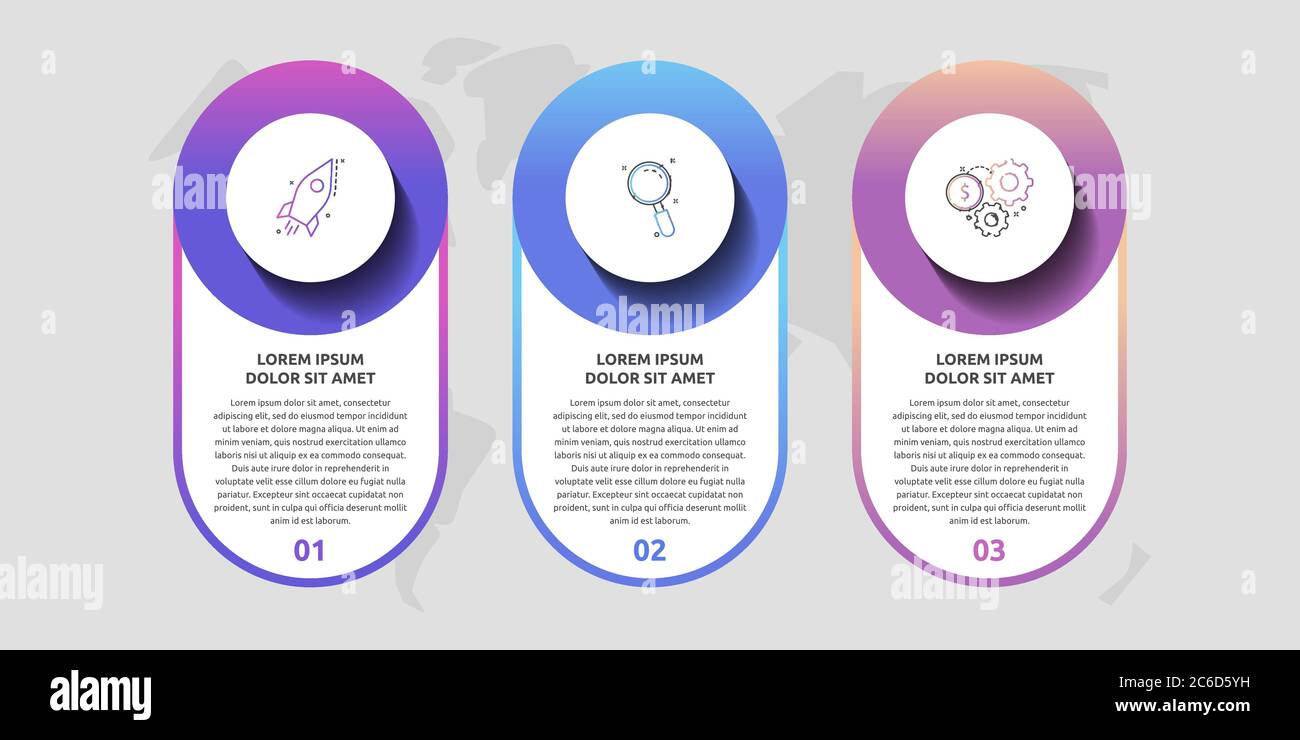 Vector template circle infographics. Business concept with 3 options and parts. Three steps for ...