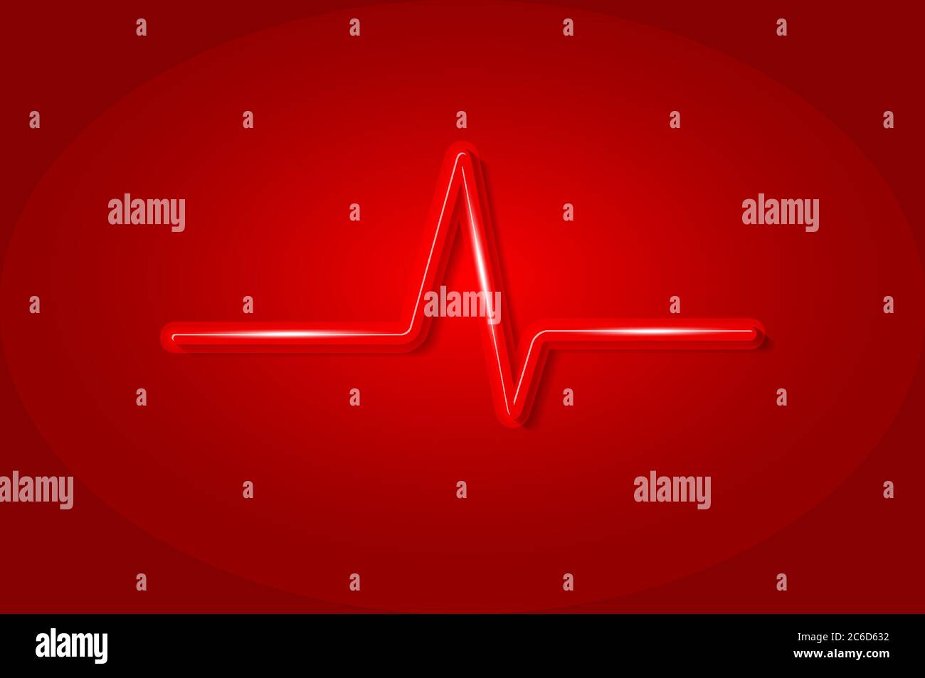 Heart beat cardiogram glowing 3D symbol, card template. Realistic ...