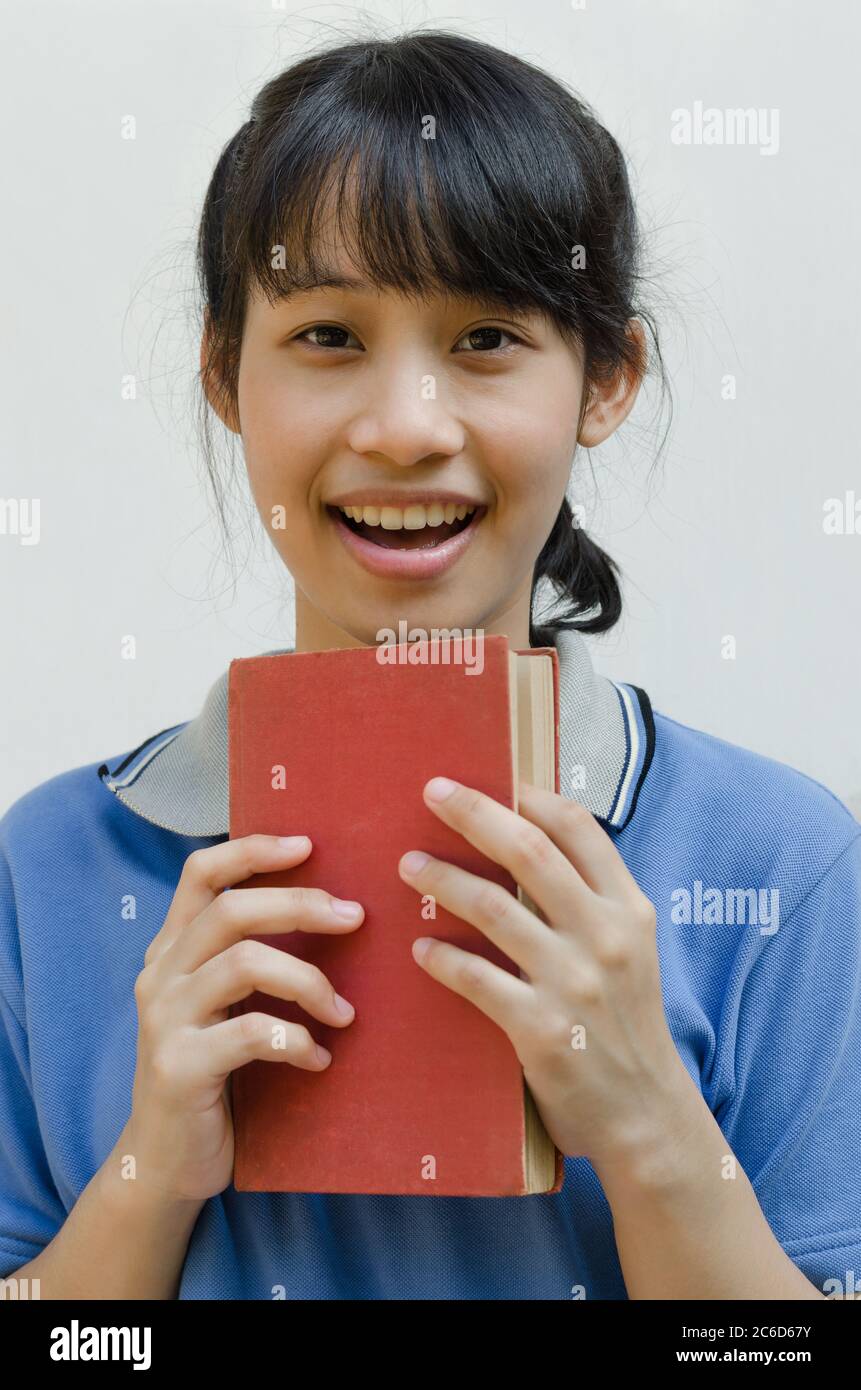 Girl Read A Book Stock Photo - Alamy