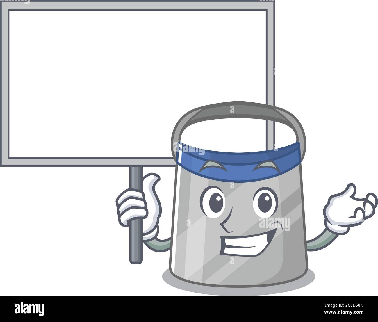 Cartoon picture of face shield mascot design style carries a board ...