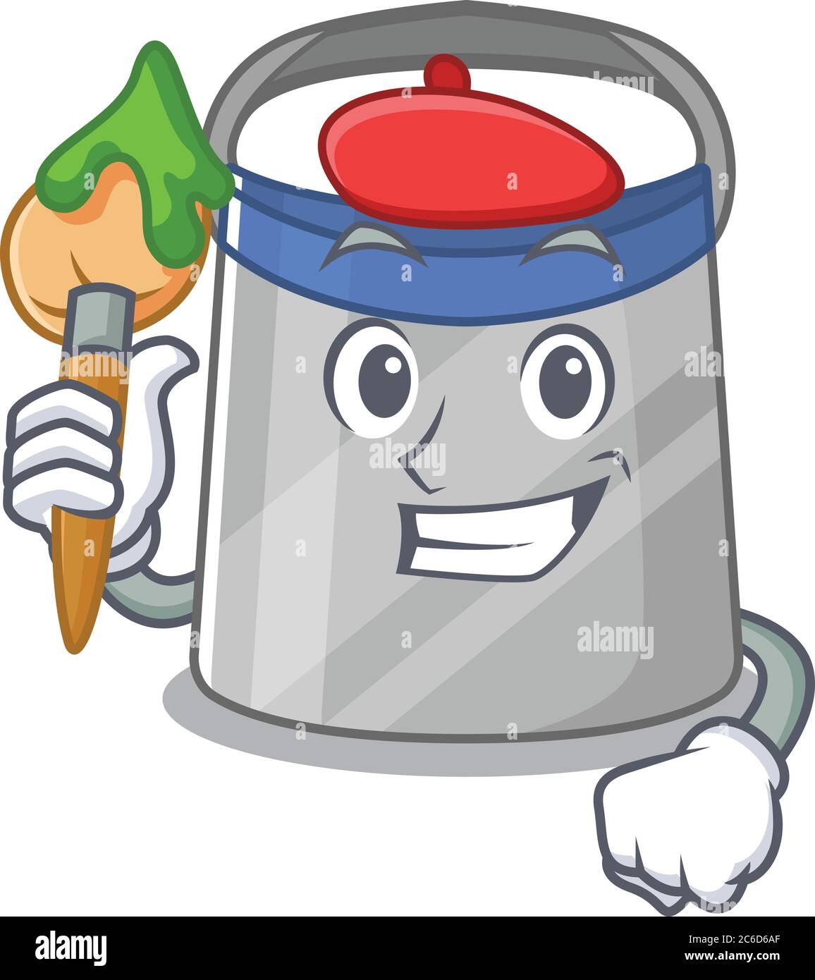 An artistic face shield artist mascot design paint using a brush Stock ...