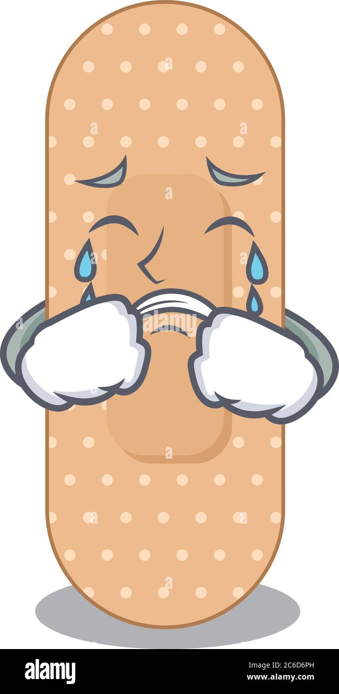 Caricature design style of standard bandage with a sad face Stock ...
