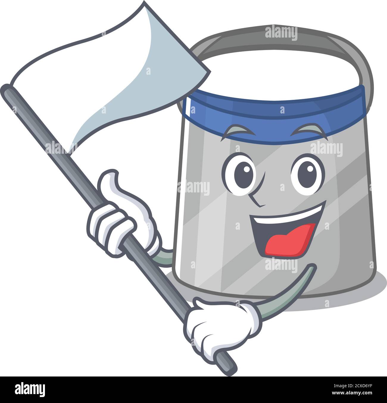 A heroic face shield mascot character design with white flag Stock ...