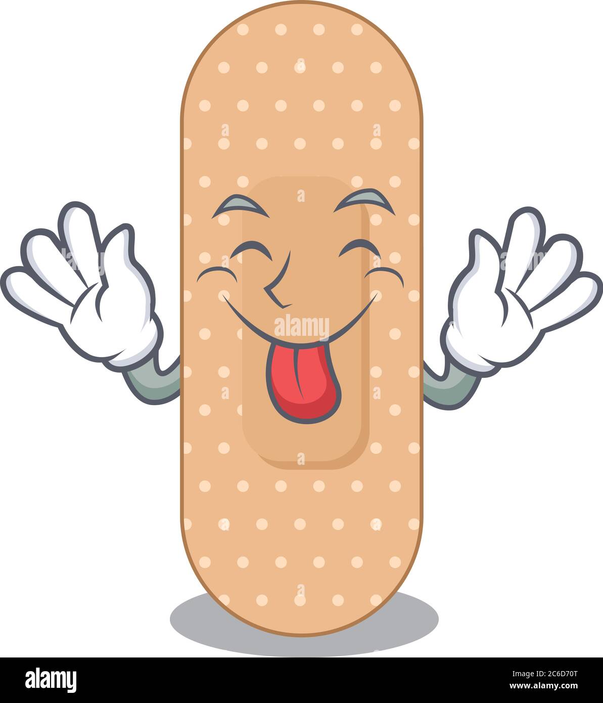 amusing standard bandage cartoon picture style with tongue out face ...