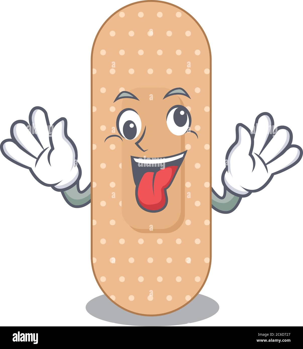 A mascot design of standard bandage having a funny crazy face Stock ...