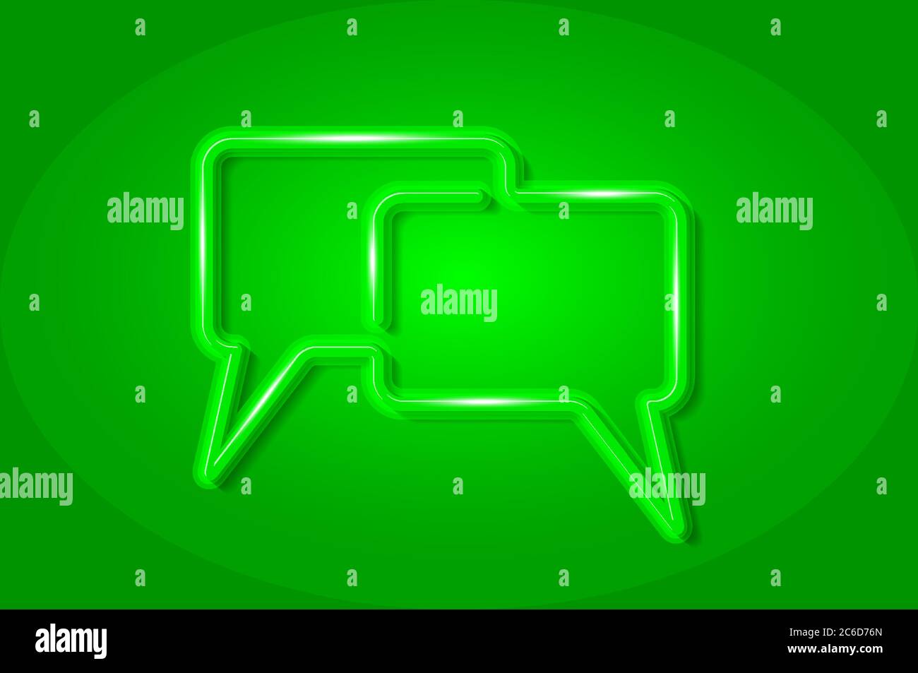Conversation, chat rectangle bubbles glowing 3D symbol, card template ...