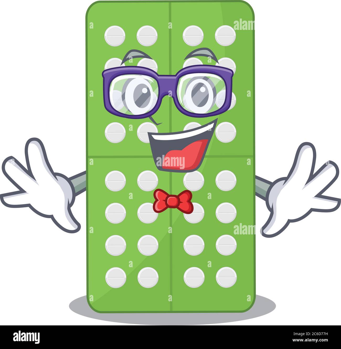 A caricature drawing of nerd medicine pills wearing weird glasses Stock ...