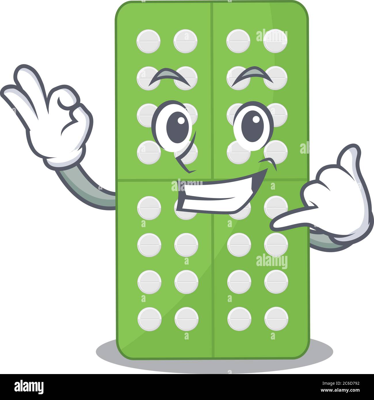 Caricature design of medicine pills with cute call me pose Stock Vector ...