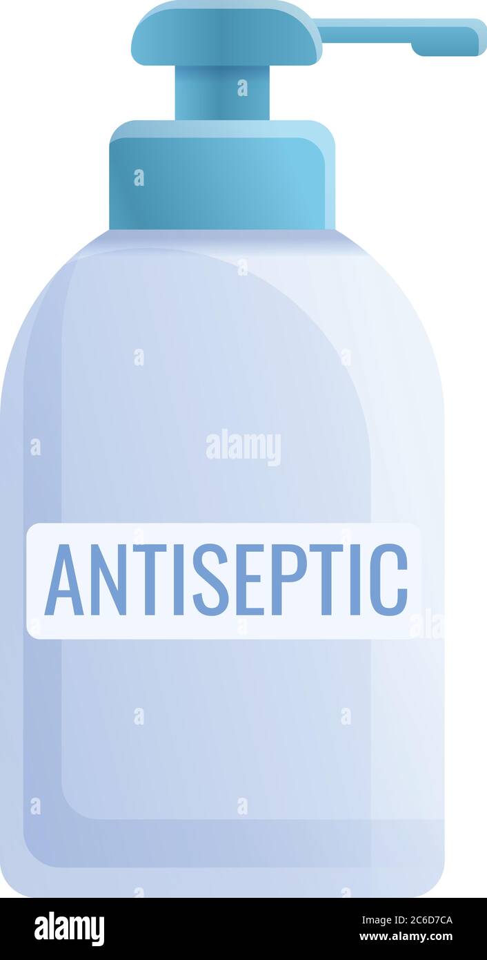 Plastic antiseptic bottle icon. Cartoon of plastic antiseptic bottle ...