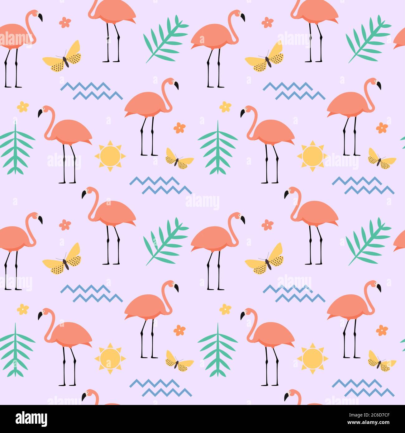 Pink Flamingo Seamless Pattern Background. Vector Illustration EPS10 Stock Vector Image & Art ...