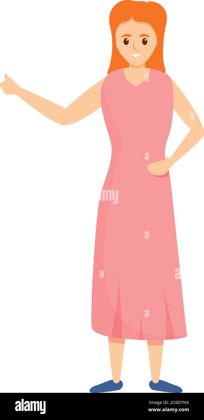 Woman hitchhiking icon. Cartoon of woman hitchhiking vector icon for ...