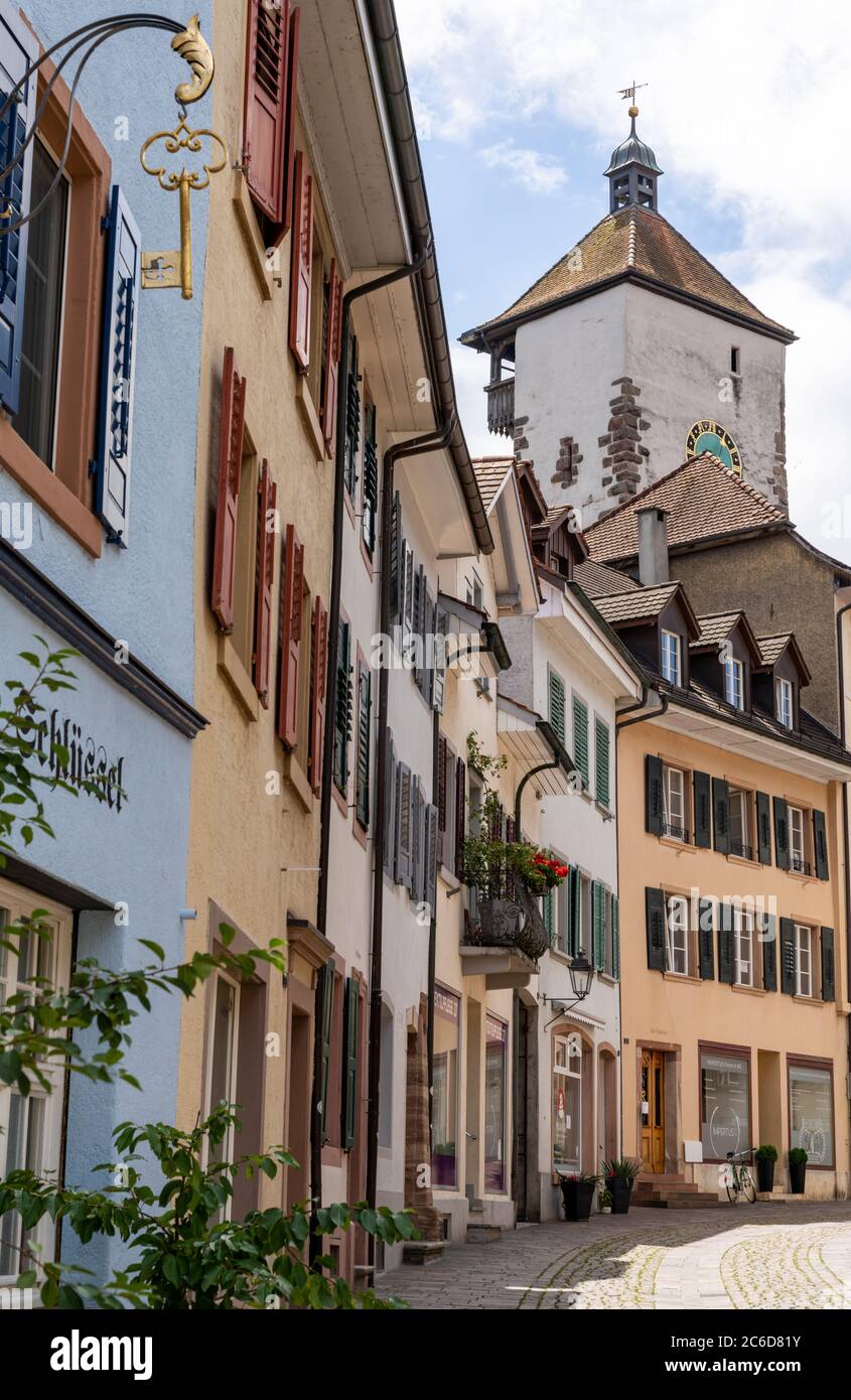 Rheinfelden, AG / Switzerland - 6 July 2020: view of the historic old ...
