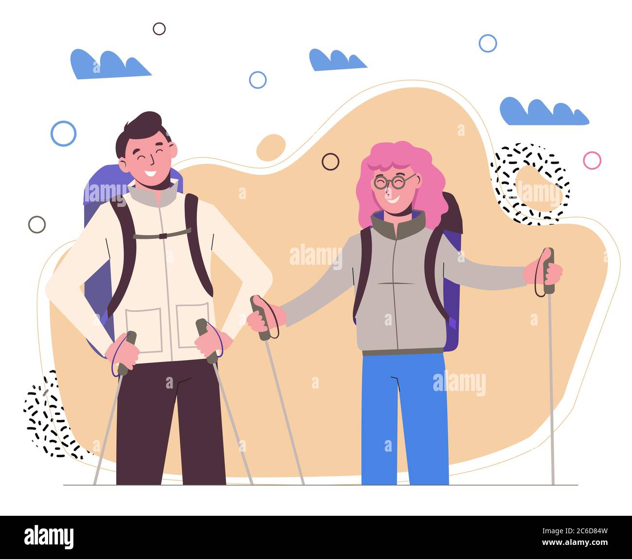 Girl hike Stock Vector Images - Alamy