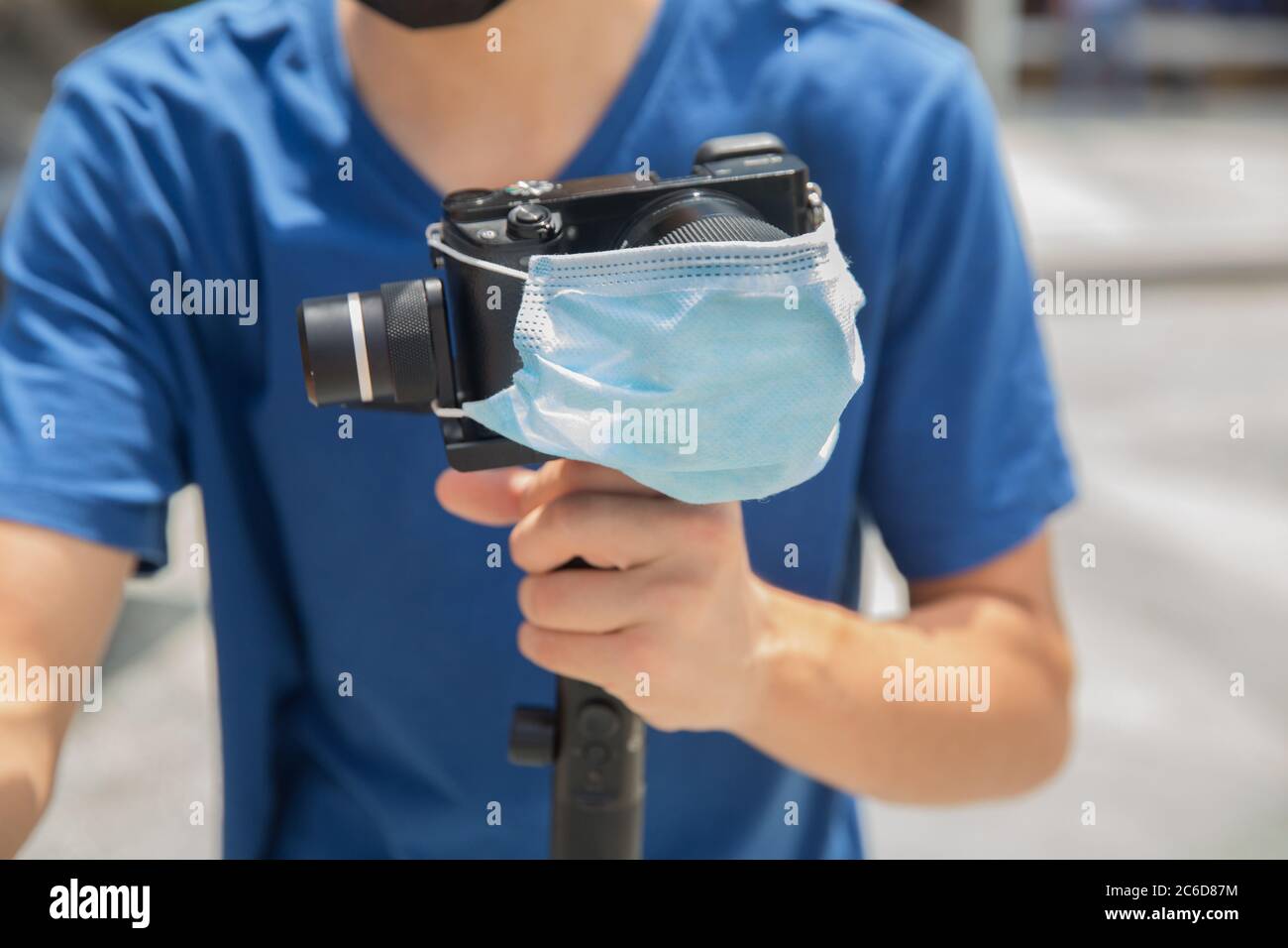 Gimbal Operator with black equipament - Stabilizer and camera ...