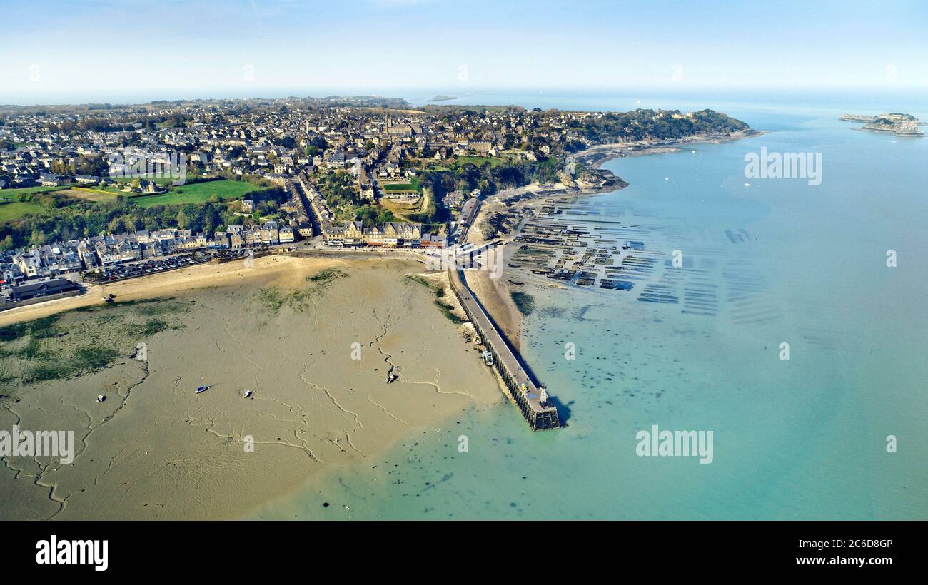 Aerial view of Cancale (Brittany, north-western France). Overview of ... Aerial view of Cancale (Brittany, north-western France). Overview of ...