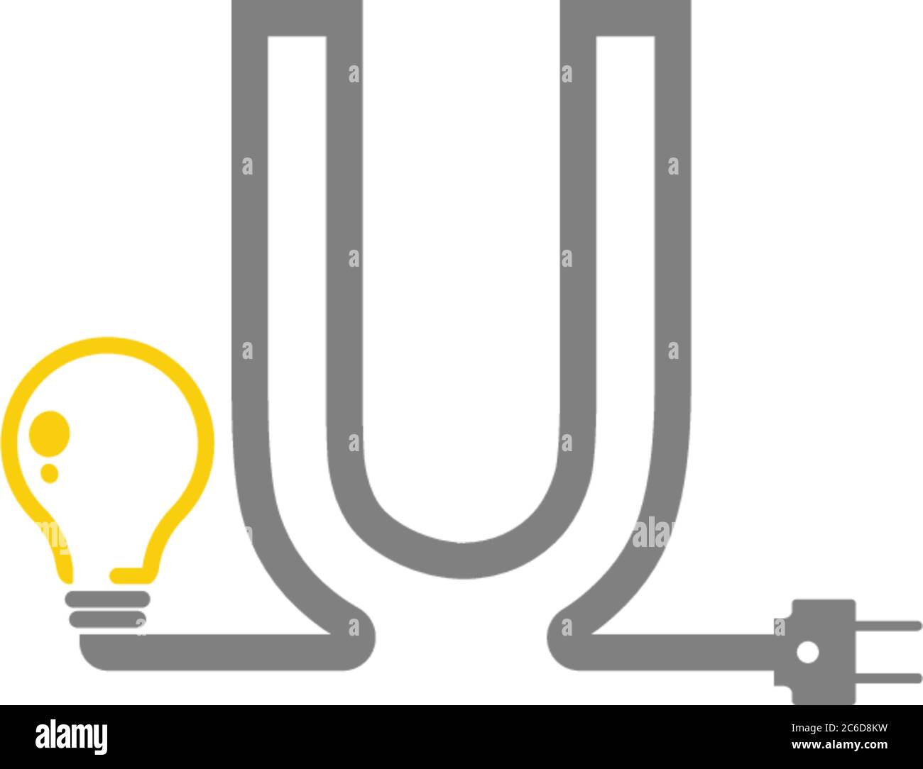 Letter U and lamp, bulp logotype combination design concept Stock ...