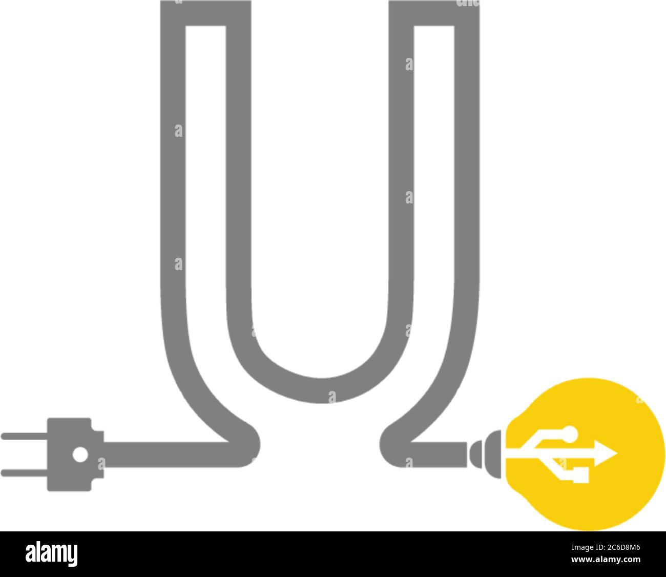 Letter U and lamp, bulp logotype combination design concept Stock ...
