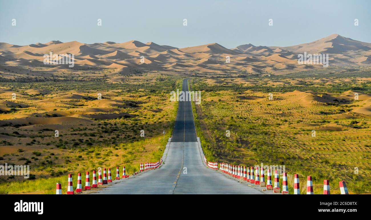 Alxa. 8th July, 2020. Photo taken on July 8, 2020 shows the scenery of ...