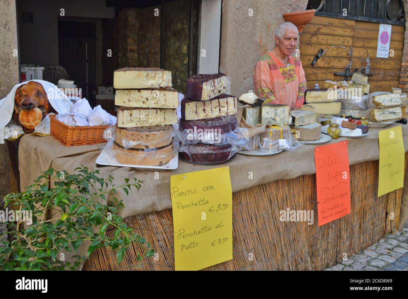 Food display in a gastronomic market in Sermoneta, Italy Stock Photo ...