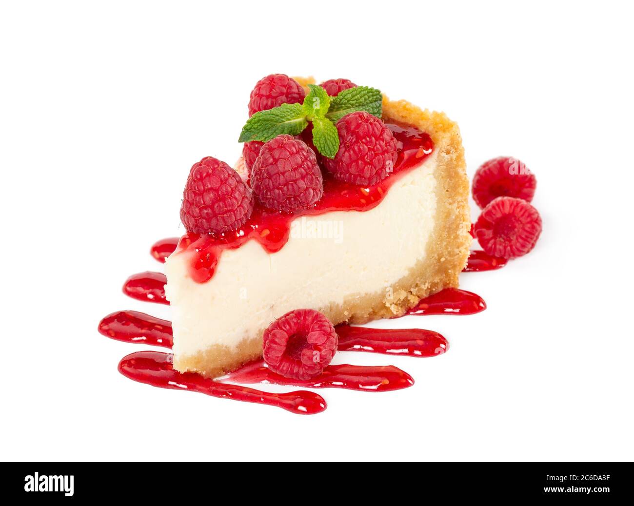 Piece raspberry cake on Cut Out Stock Images & Pictures - Alamy