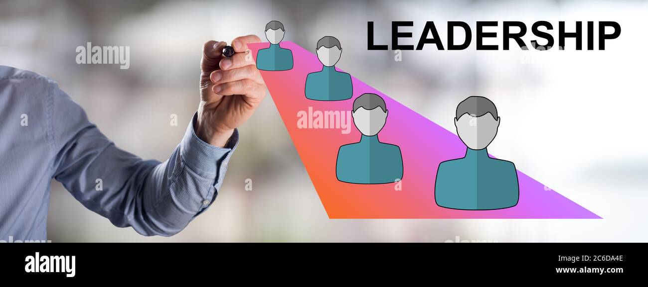 Man drawing a leadership concept Stock Photo - Alamy