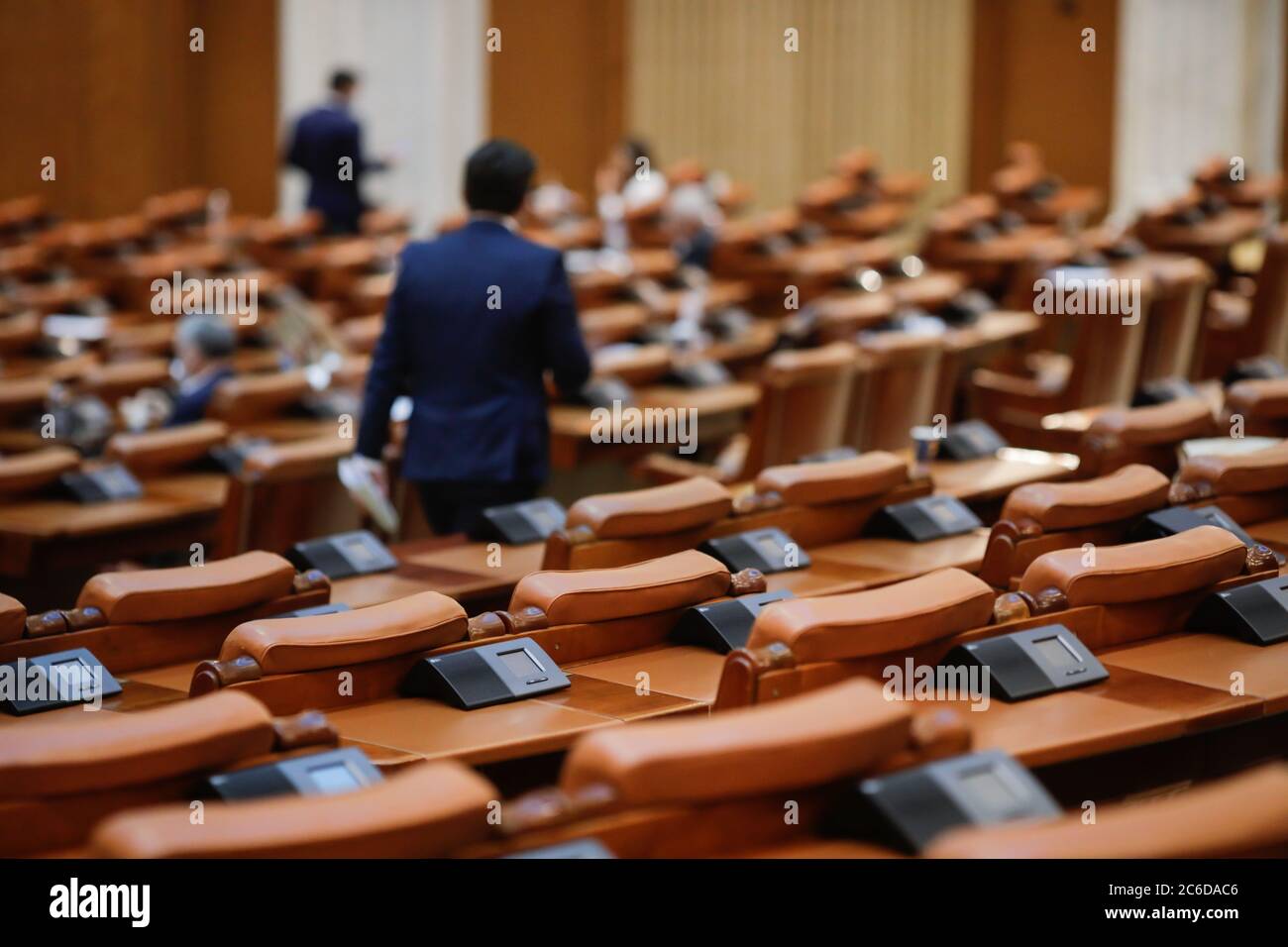 Bucharest / Romania - June 30, 2020: Electronic voting system inside ...