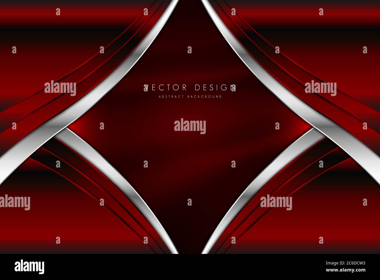 Metallic background.Red and silver with silk texture.Metal technology ...
