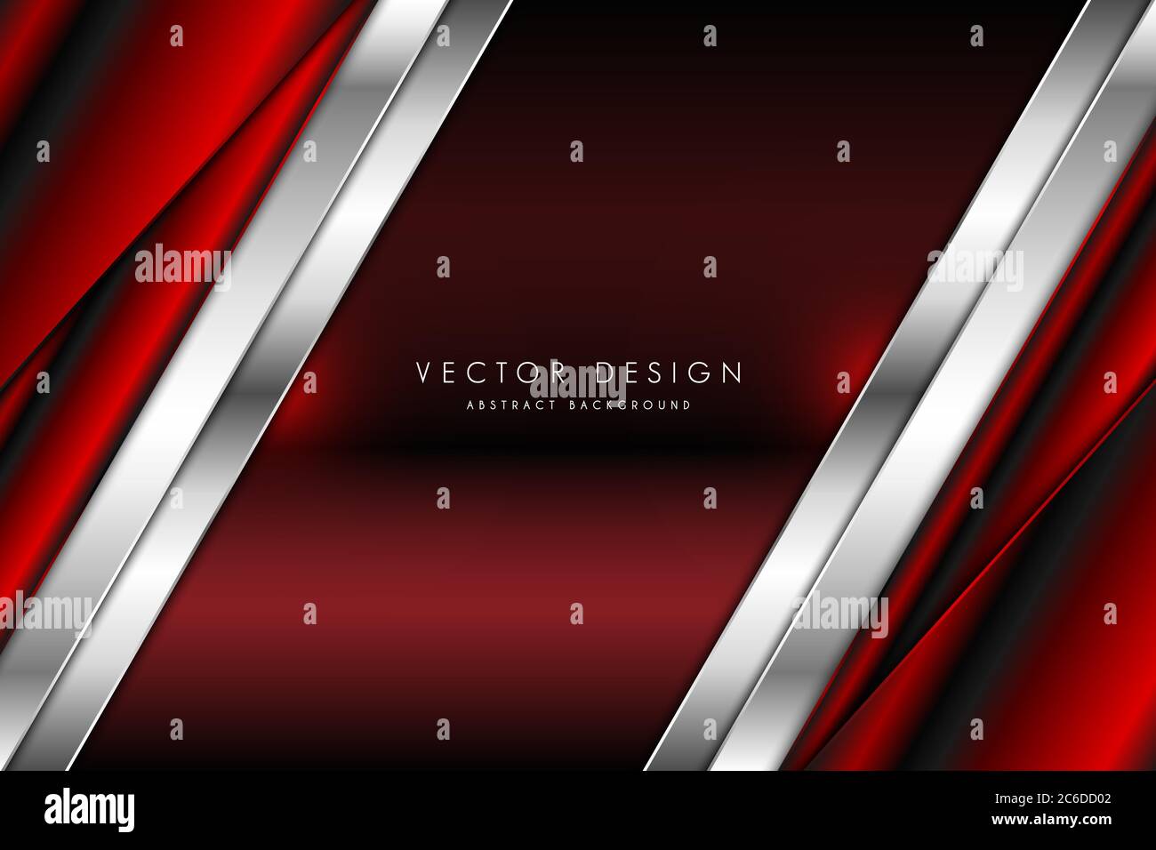 Metallic background.Red and silver with glow light.Metal technology ...