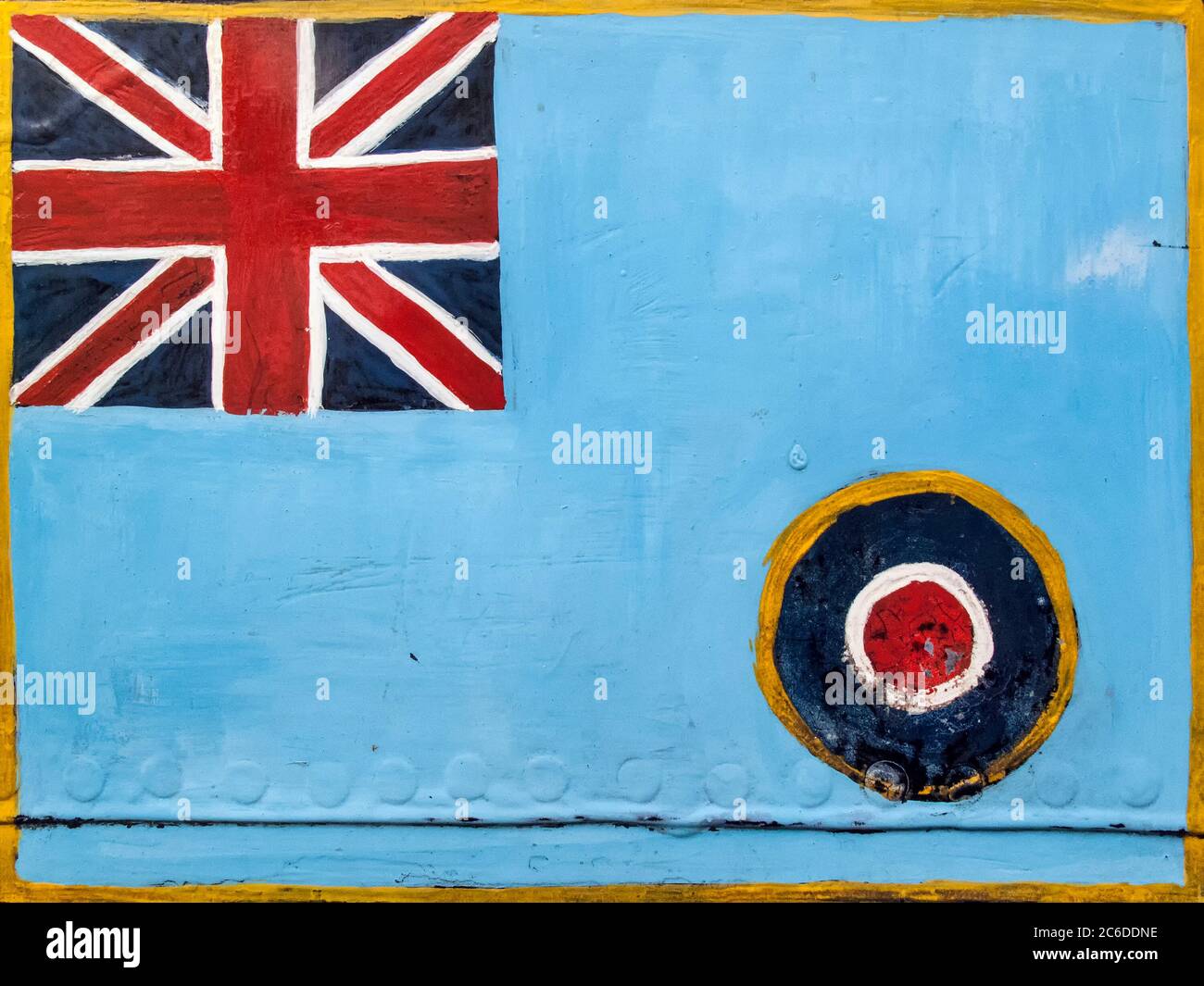 Royal Air Force roundel and Union Jack flag emblem of the United ...