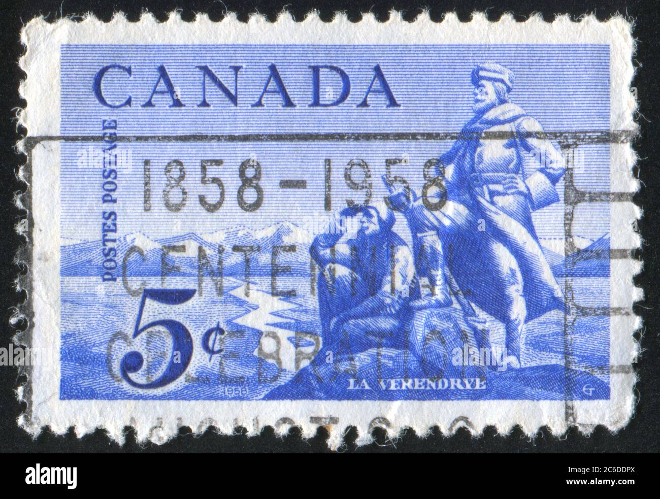 CANADA - CIRCA 1958: stamp printed by Canada, shows La Verendrye, circa ...
