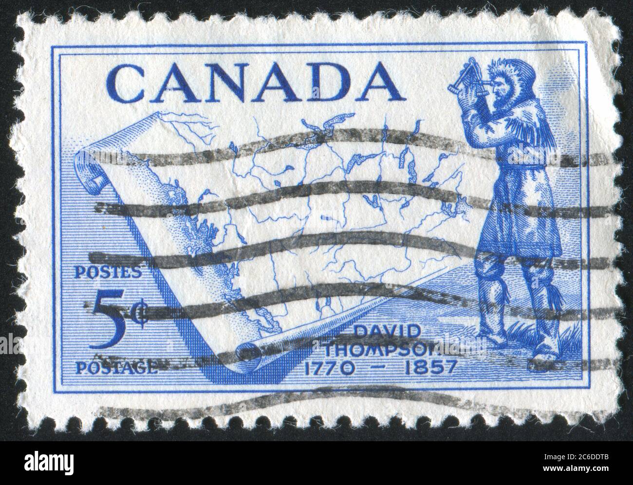 CANADA - CIRCA 1957: stamp printed by Canada, shows David Thompson and ...